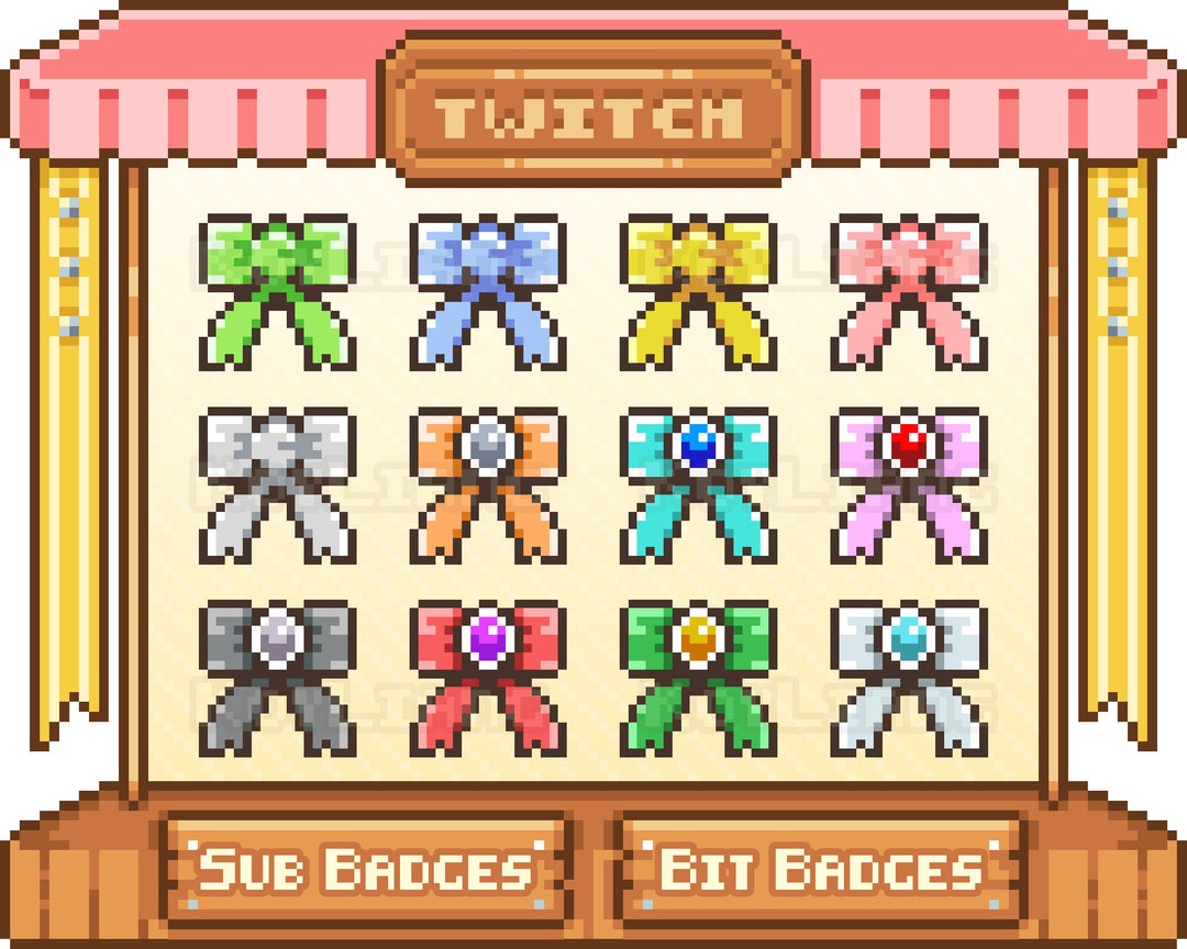 Pixel Bit Tier Badges and Subscriber Badges Pack Colorful - Etsy