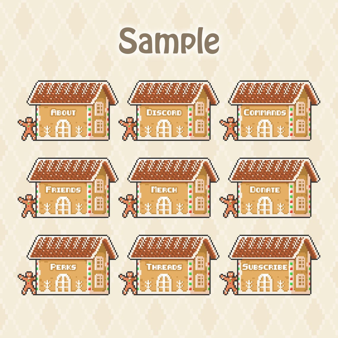 Custom Twitch Panels: Pixel Art Channel Text, Commission Streamer ...