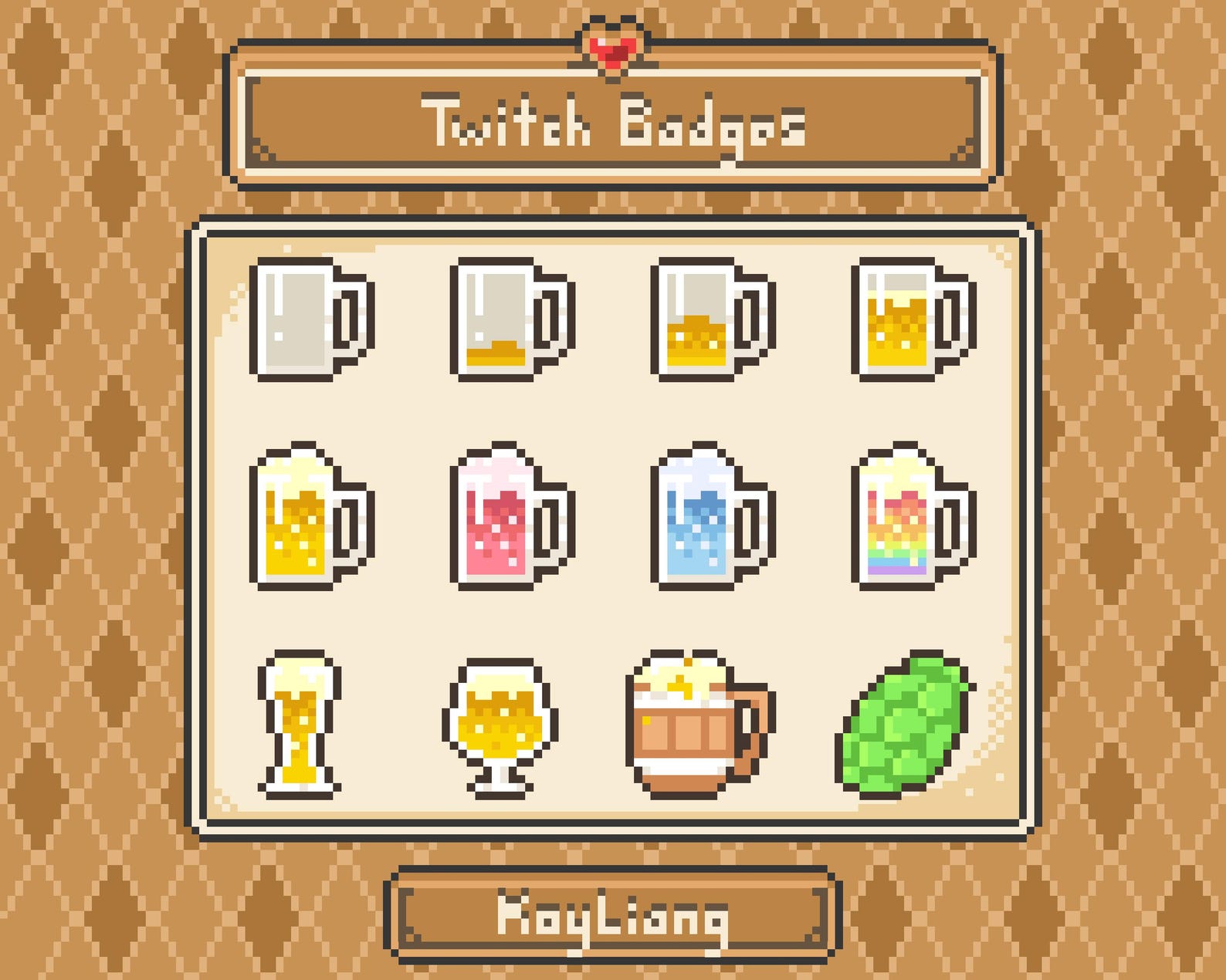 Twitch Subscriber Badges - Cute Pixel Style, Beer Bit Badges, Streamer ...