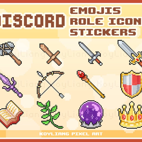 Discord Role Icons in Pixel Art Style, Cute Emoji Package, Money Icons ...