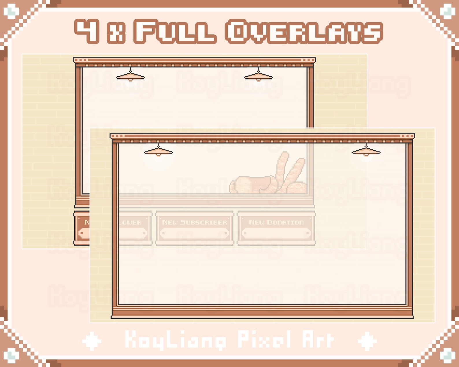 Twitch Overlay Package With Bakery Shop Theme Cute Pixel Art, Stream ...