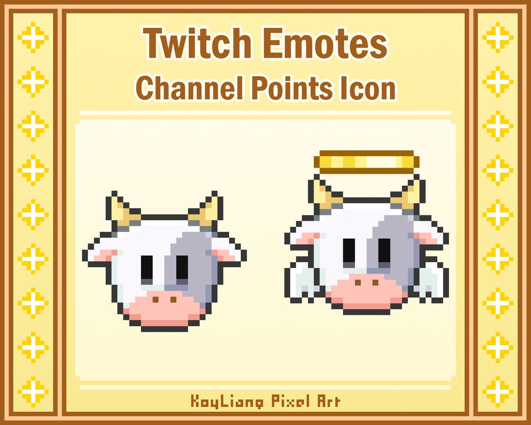Holy Cow Emotes in Cute Pixel Art Style, Funny Emojis to Cheer up ...