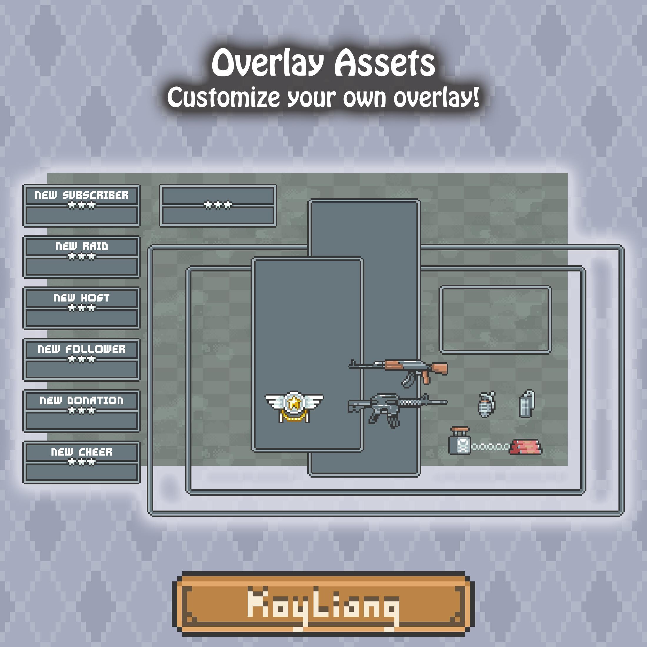 8-bit Military Stream Overlays - Twitch & Youtube Streamer Assets - Etsy