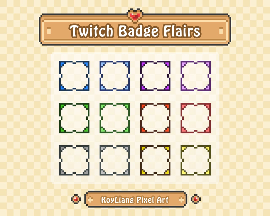 Twitch Badge Flairs Bundle Download - Colorful Border, Sub Badges Frame ...