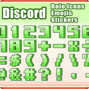 Discord Fonts and Digits Pack in Solid Pixel Style, Numbers and Symbols ...