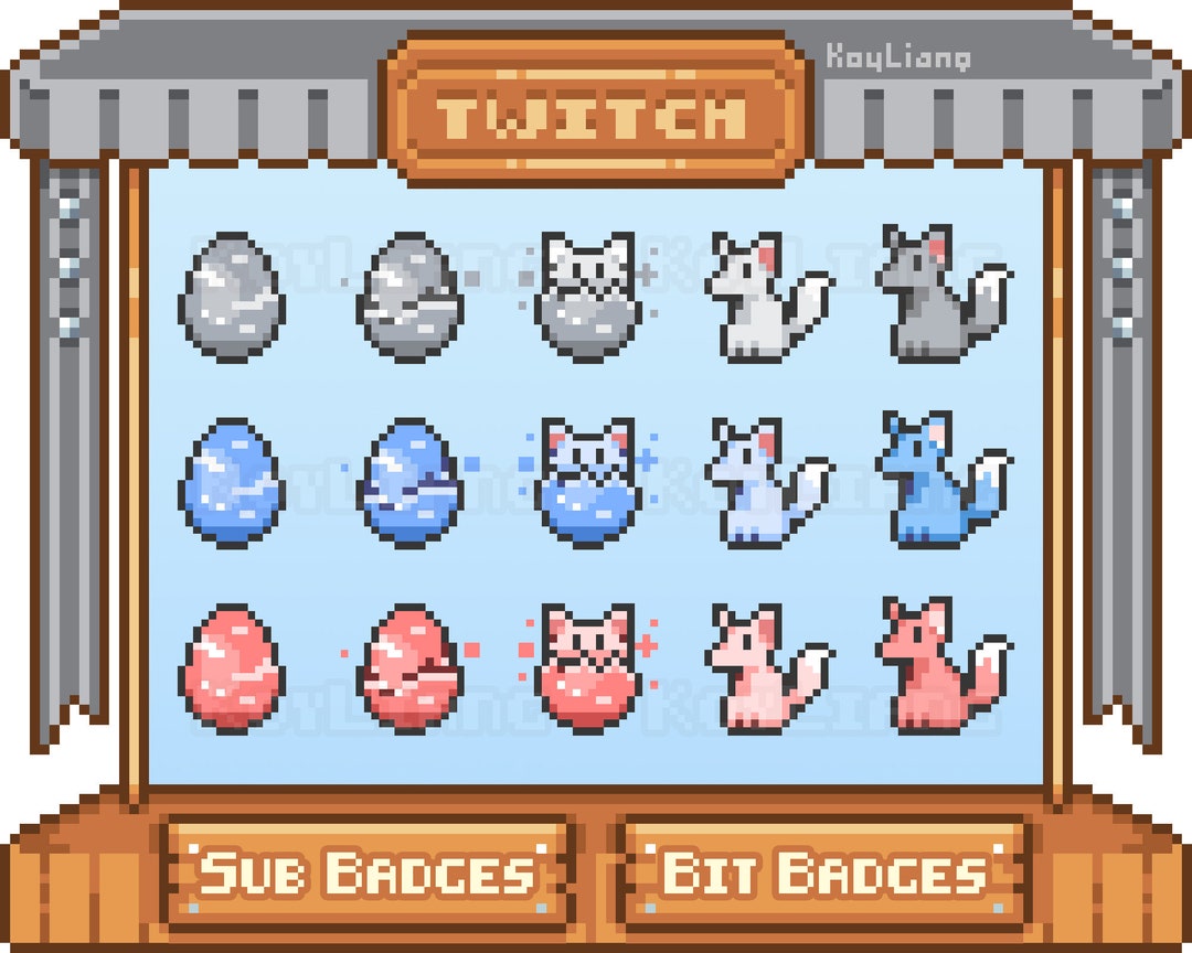 Fox Sub Badges for Twitch Cute Bit Badges Pixel Art Style - Etsy