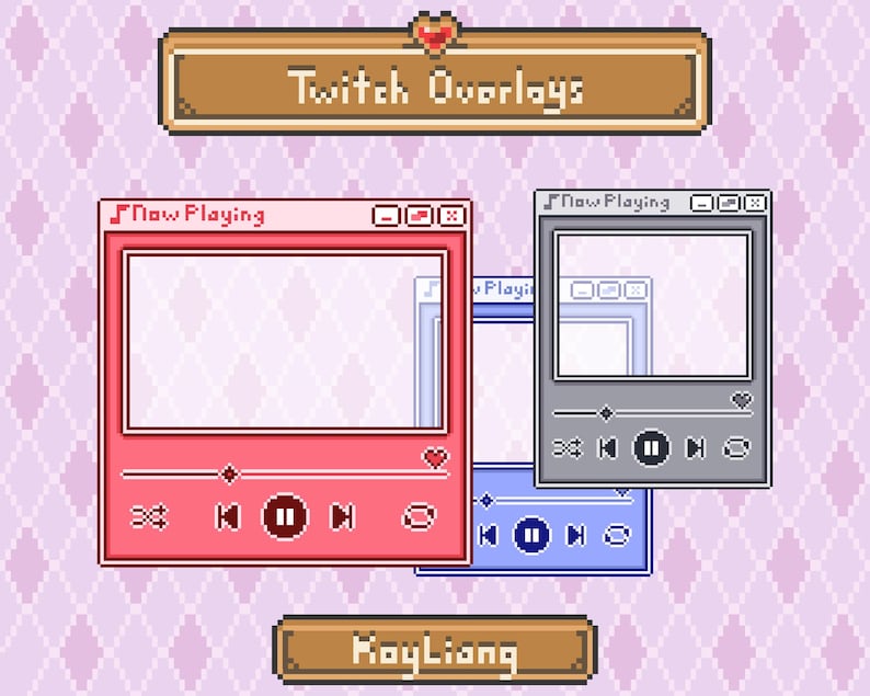 Cute Overlays for Twitch Streamer, Webcam Border With Music Player ...