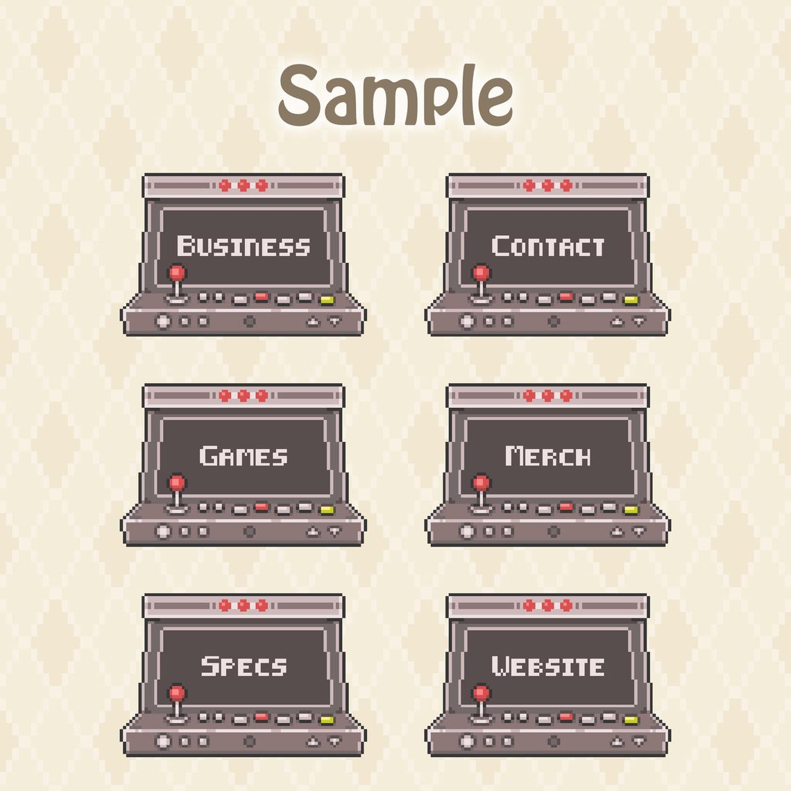 Custom Twitch Panels: Pixel Art Channel Text, Commission Streamer ...
