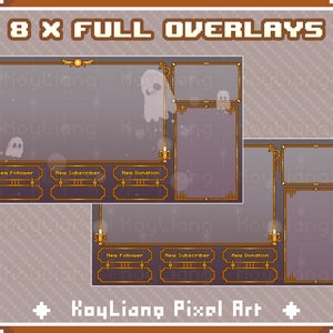 Haunted Stream Overlays for Twitch, Spooky Theme, Pixel Ghost, Webcam ...