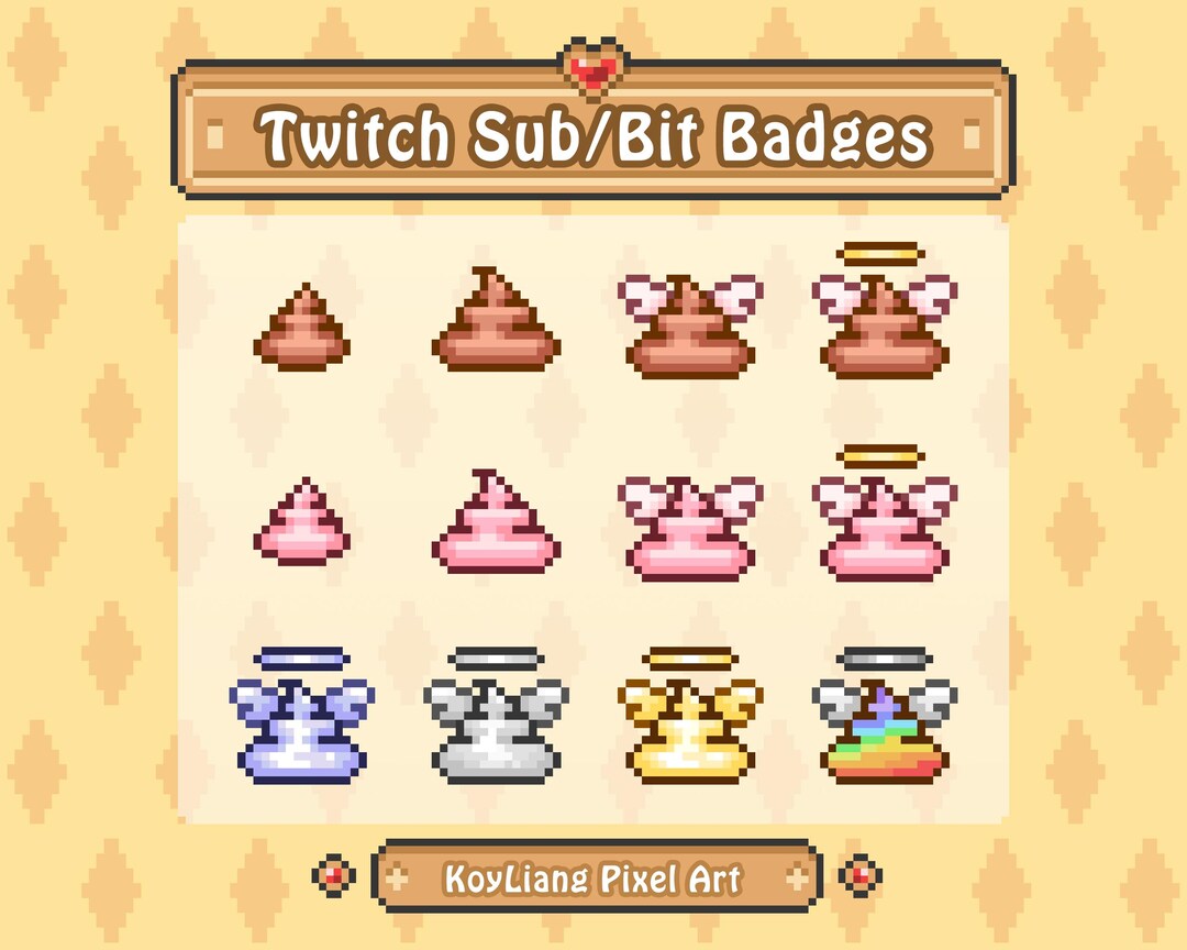 Funny Pixel Poop Twitch Badges: Sub/bit Badges (PNG Download) - Etsy