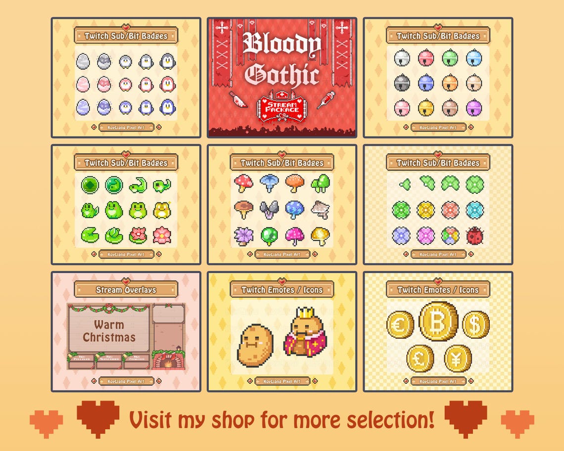 Cozy Cafe Twitch Panels: Retro Pixel Art Streamer Bundle - Etsy