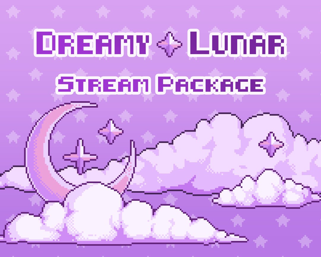 Pixel Stream Package: Dreamy Lunar Theme, Twitch Streamer Assets ...