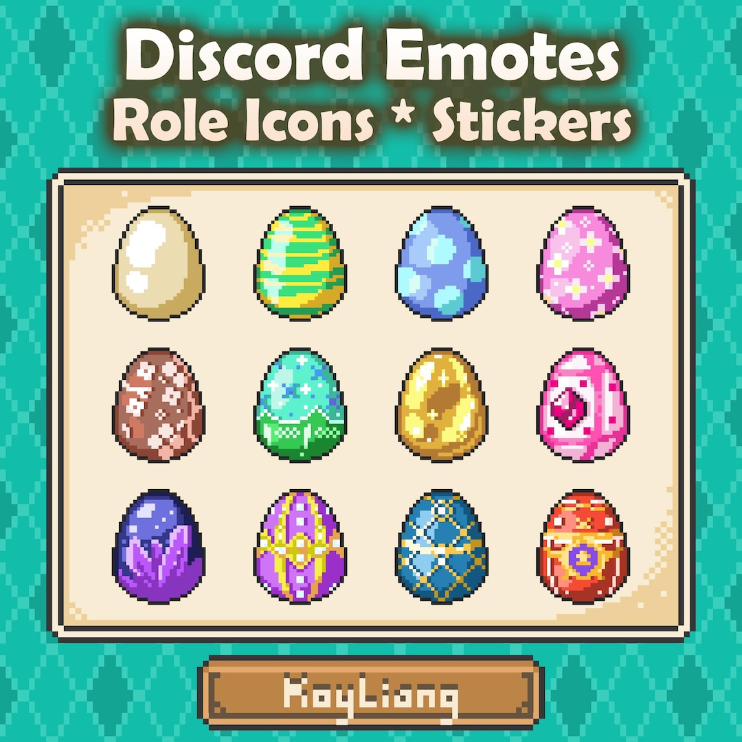 Easter Egg Emotes - Discord Server Emojis, Pixel Art Role Icons - Etsy