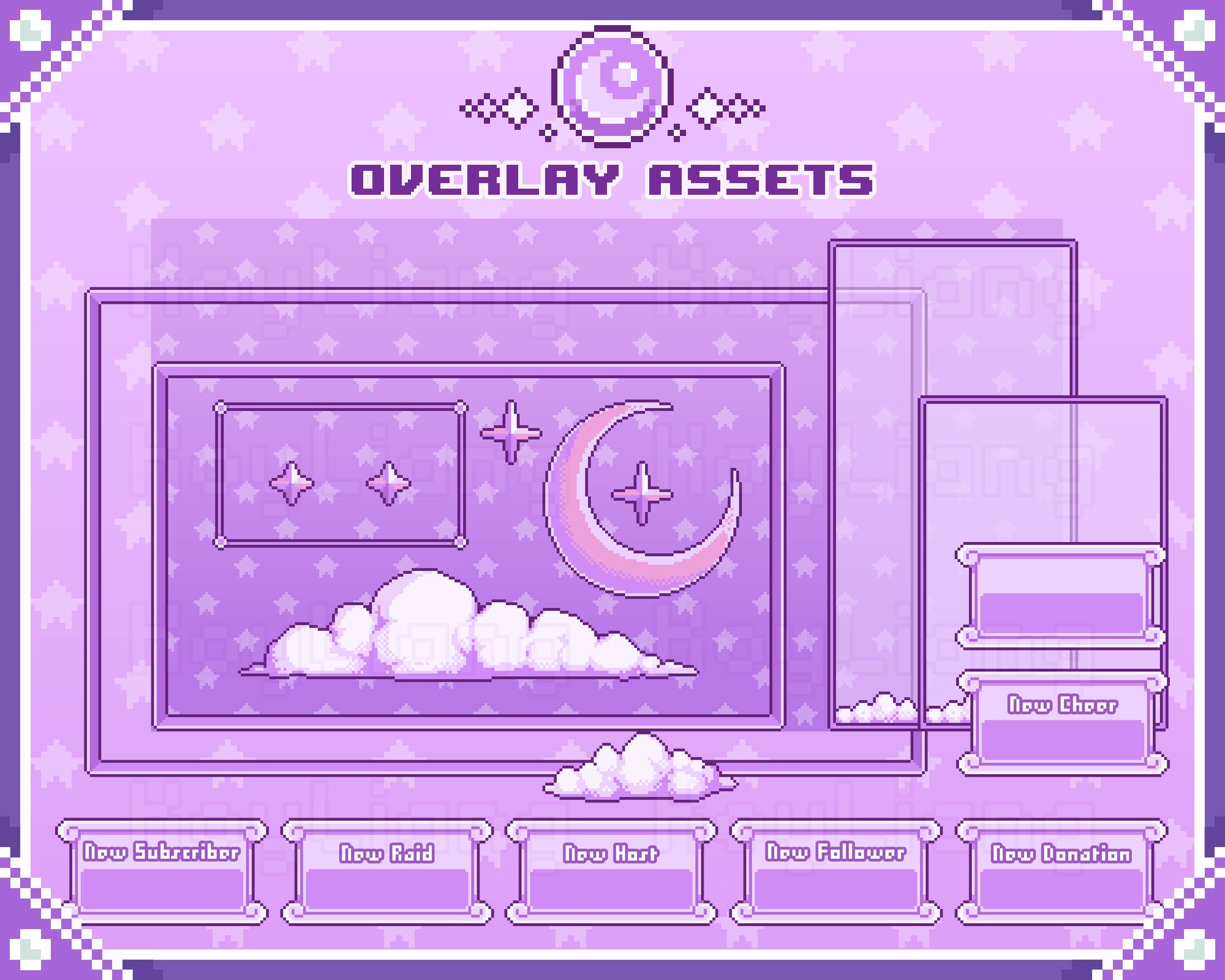 Stream Package for Twitch Channel in Cute Pixel Style Dreamy - Etsy