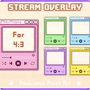 Overlays Package With Music Box Design in Pixel Style, Retro Webcam ...