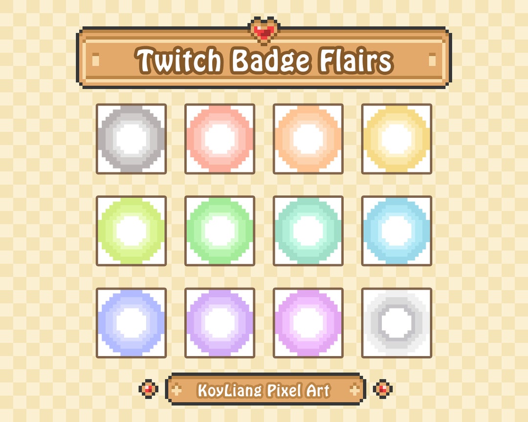 Twitch Badge Flair, Pastel Aura Design, 8-bit Subscriber Badges ...