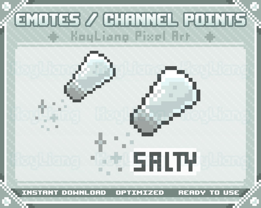 Twitch Salty Emotes in Retro Pixel Style, Simple Meme Icons for ...