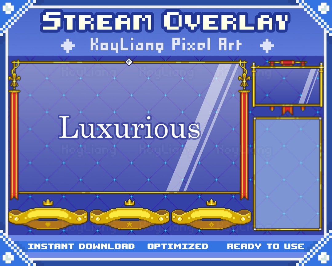 Retro Pixel Twitch Overlay Kit Premium Design for Streamers Includes ...