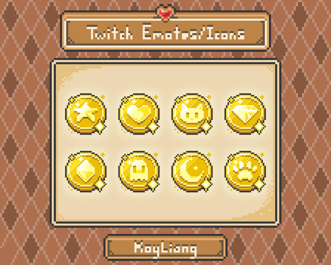 Gold Coin Twitch Emotes - Pixel Channel Points Icons, Gaming Money ...