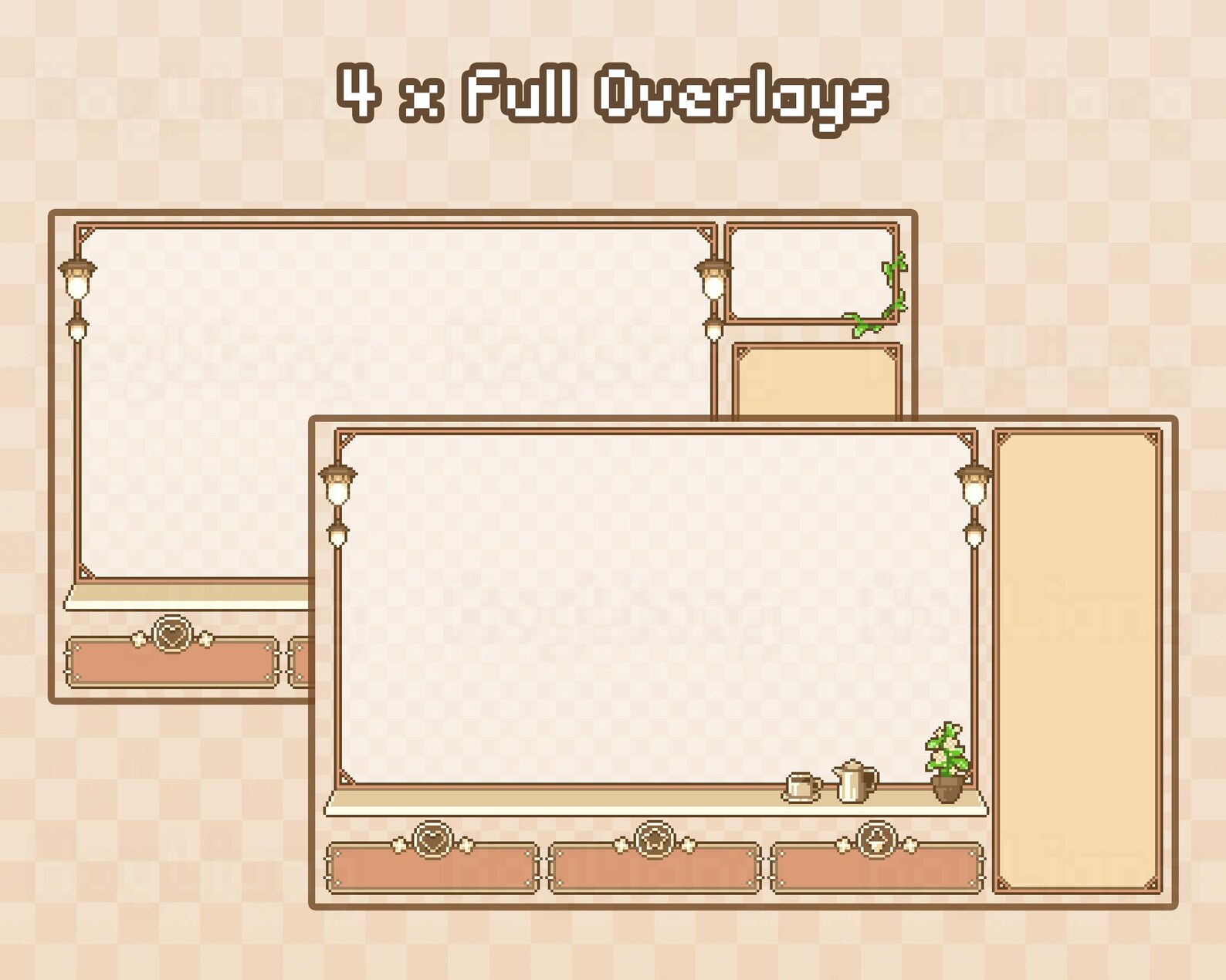 Cozy Cafe Stream Package: 8 Bit Pixel Twitch Overlays - Etsy