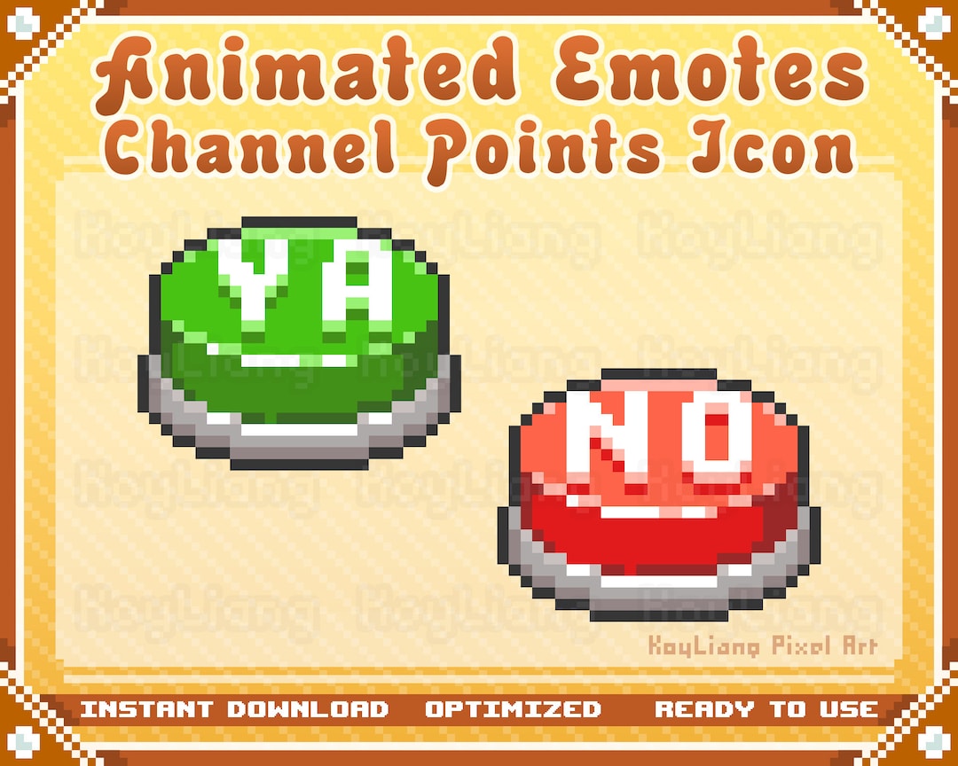 Animated Emotes Pack for Twitch Streaming Channel: Yes or No Button - Etsy