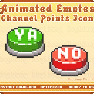 Animated Emotes Pack for Twitch Streaming Channel: Yes or No Button - Etsy