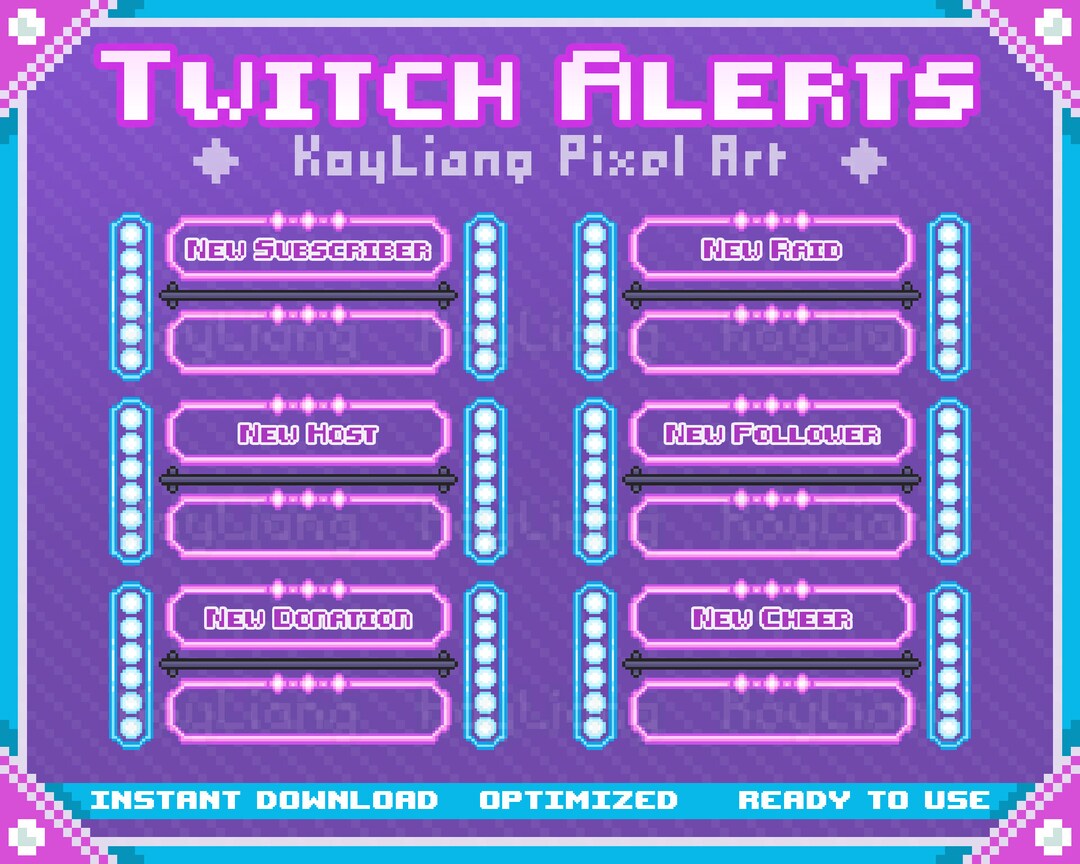 Twitch Alerts in Neon Color, New Follower Notification - Etsy