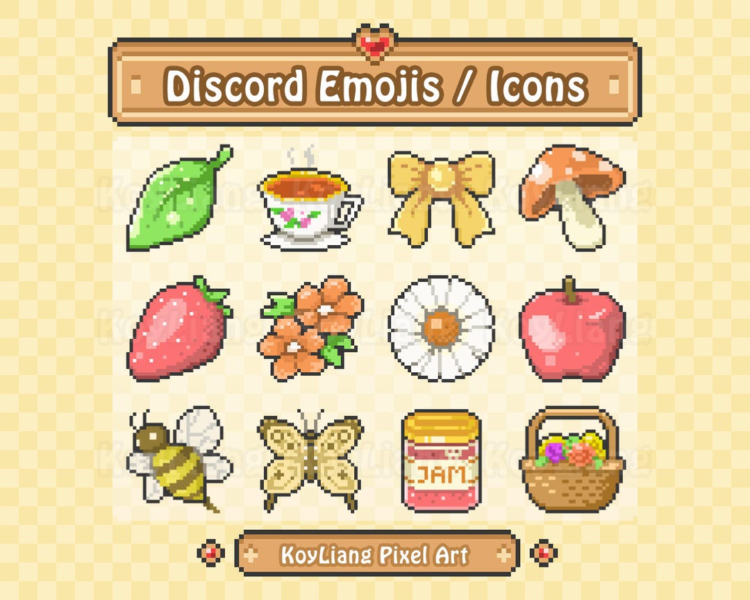 Cottage Core Aesthetic Discord Stickers - Cute Pixel Emojis and Role ...