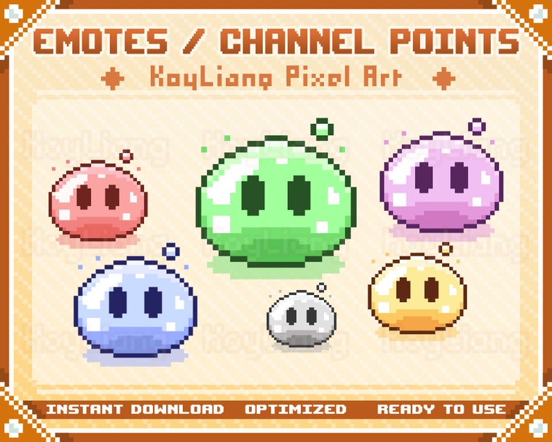 Twitch Slime Emotes in Retro Pixel Game Style Cute Monsters - Etsy