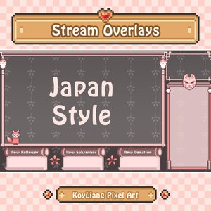 Japan Style Overlays Package, Twitch Channel Customization, Pixel ...