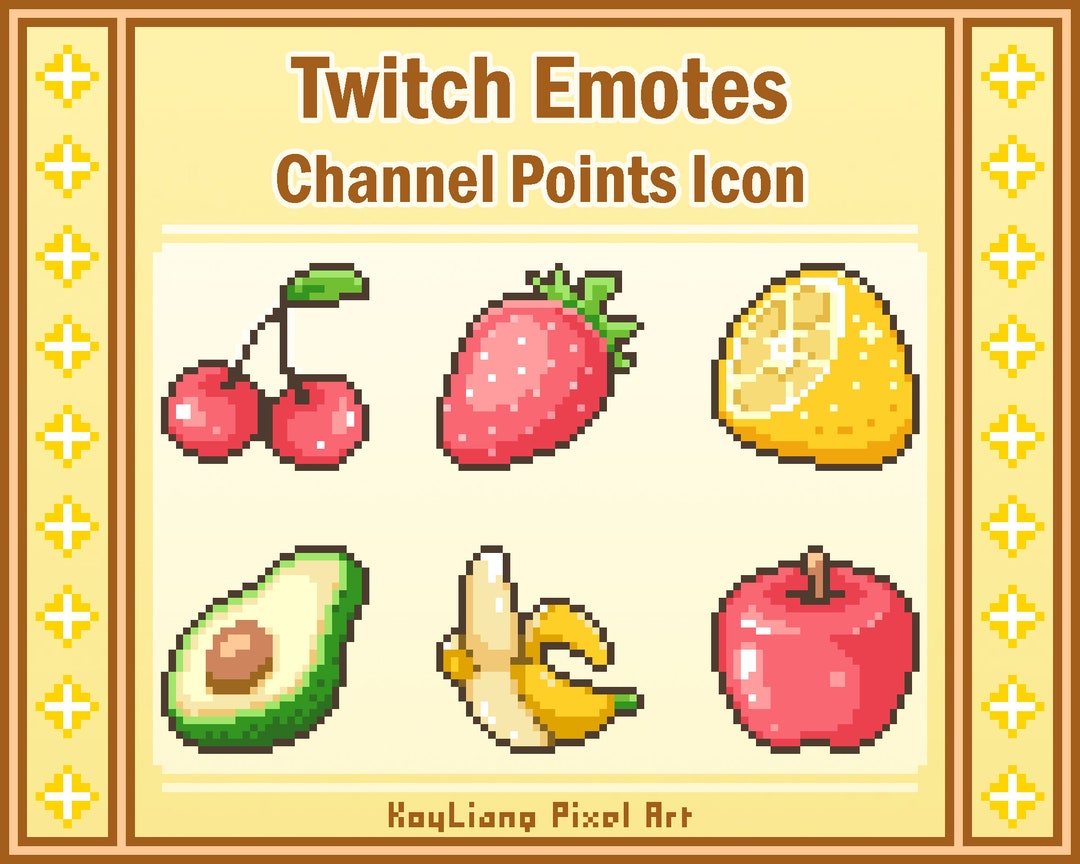 Fruit Emotes Package Digital Download, Apple Emote in Pixel Art Style ...