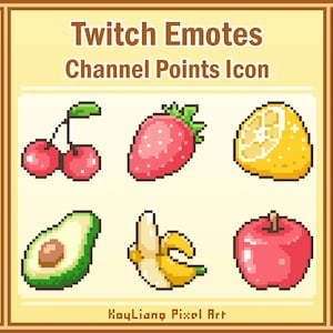 Fruit Emotes Package Digital Download, Apple Emote in Pixel Art Style ...