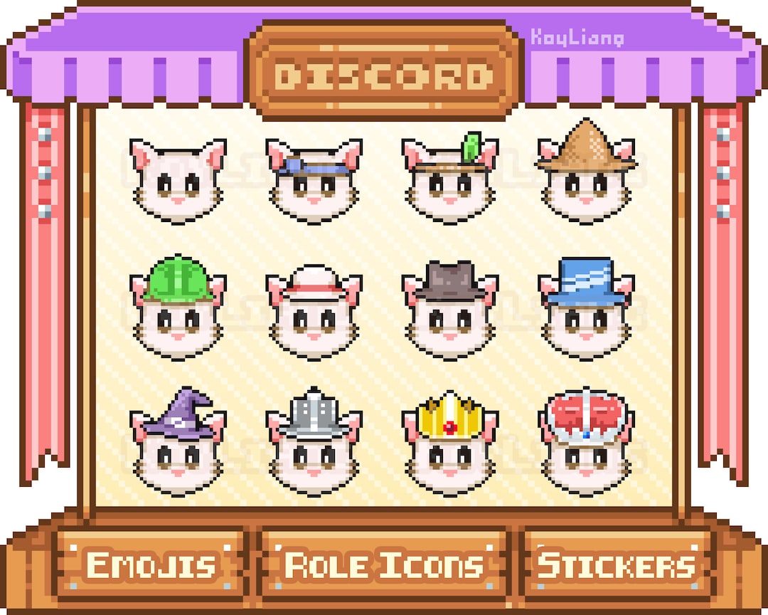 Discord Cat Role Icons and Emojis Bundle Download Cute Pixel - Etsy Canada