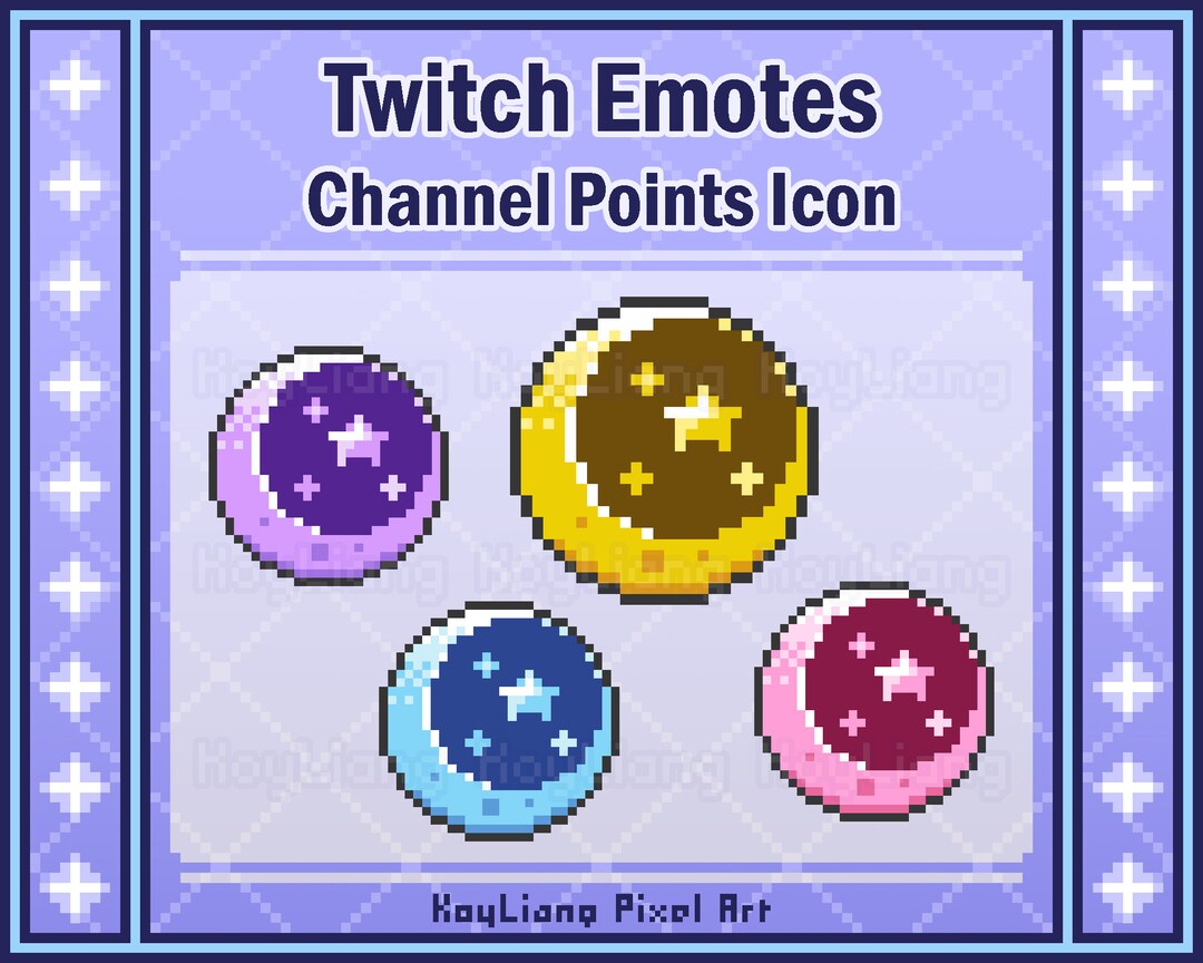 8-bit Moon and Stars Twitch Emotes, Lunar Channel Points Icon (PNG) - Etsy