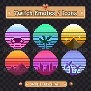 8bit Pixel Twitch Emotes: Synthwave Retrowave Icons - Etsy