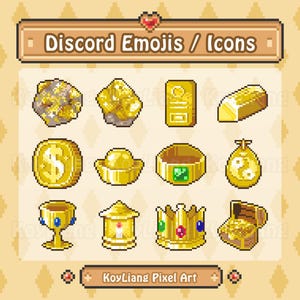 Golden Role Icons and Emojis for Discord Server, Luxurious Gold Items ...