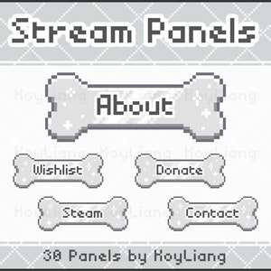 Cute Bone Panels for Twitch Channel Set Up Silver Dog Tag | Etsy