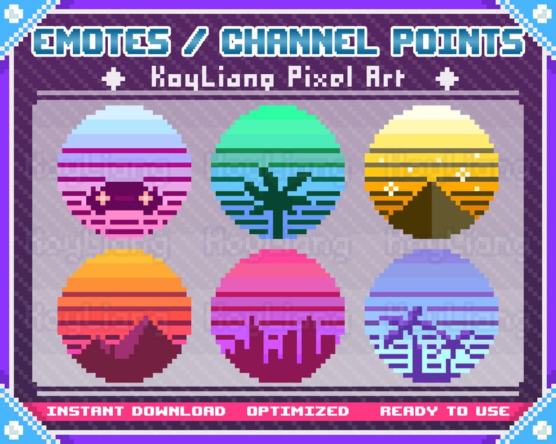 Twitch Emotes & Channel Points 8 Bit Style Neon Color - Etsy