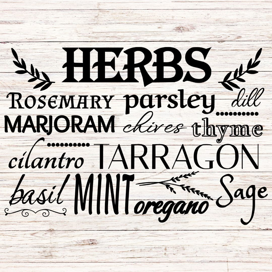 Herbs Svg, Herbs, Herbs Sign, Laser ,engrave, Kitchen Svg, Digital ...