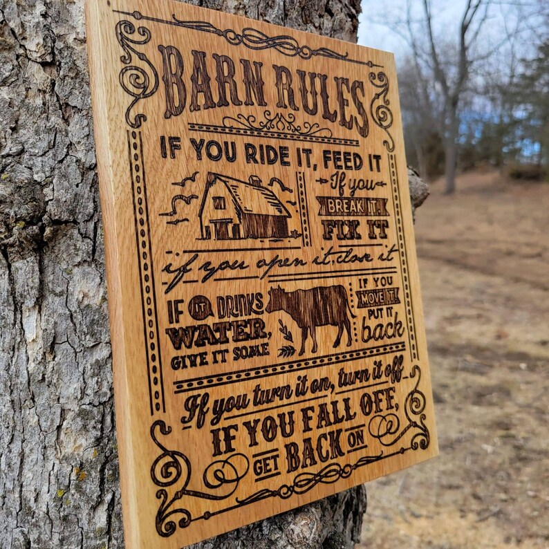 Farm Sign Barn Rules Rules Sign Farm Decor Farmhouse - Etsy