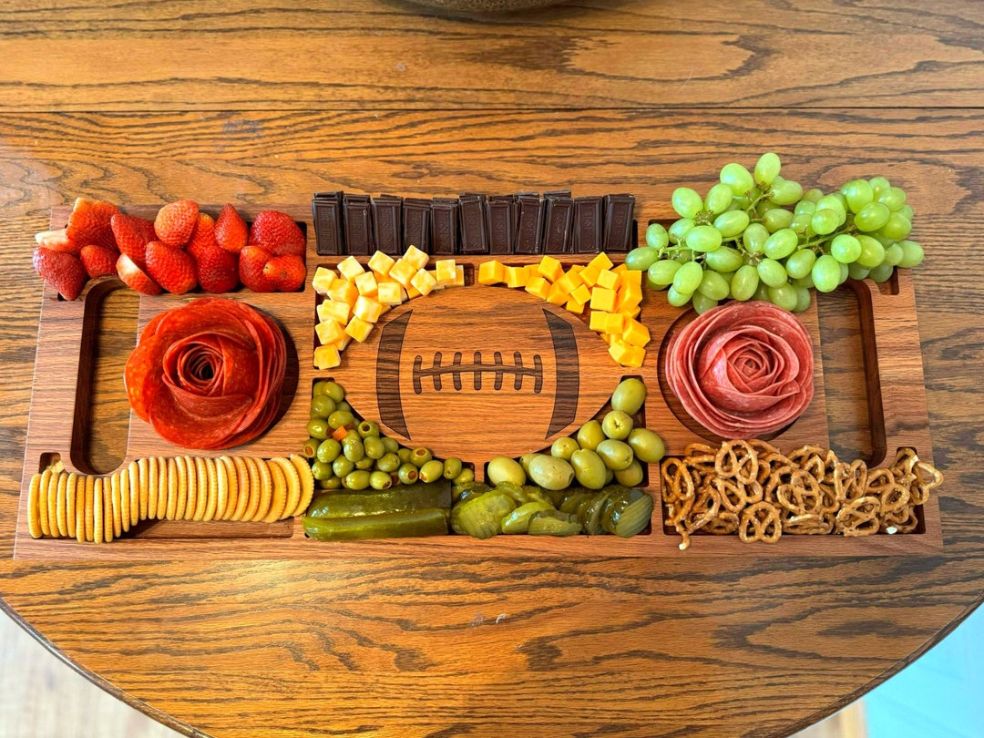Football Tray, CUSTOM OPTION, Charcuterie Board, Football, Football ...