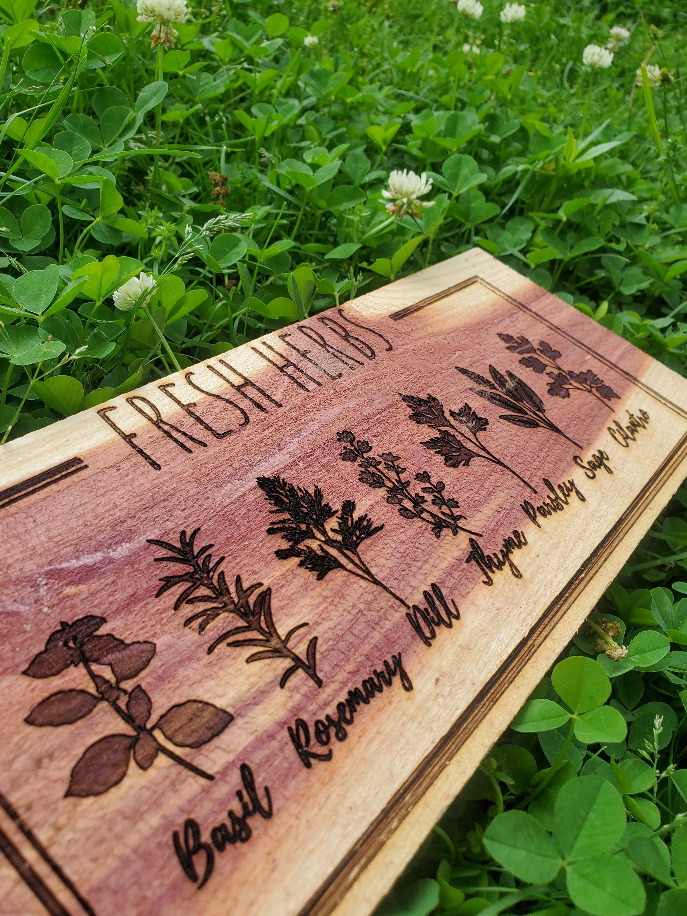 Fresh Herbs on Cedar Wood Garden Sign Garden Décor Lasered | Etsy