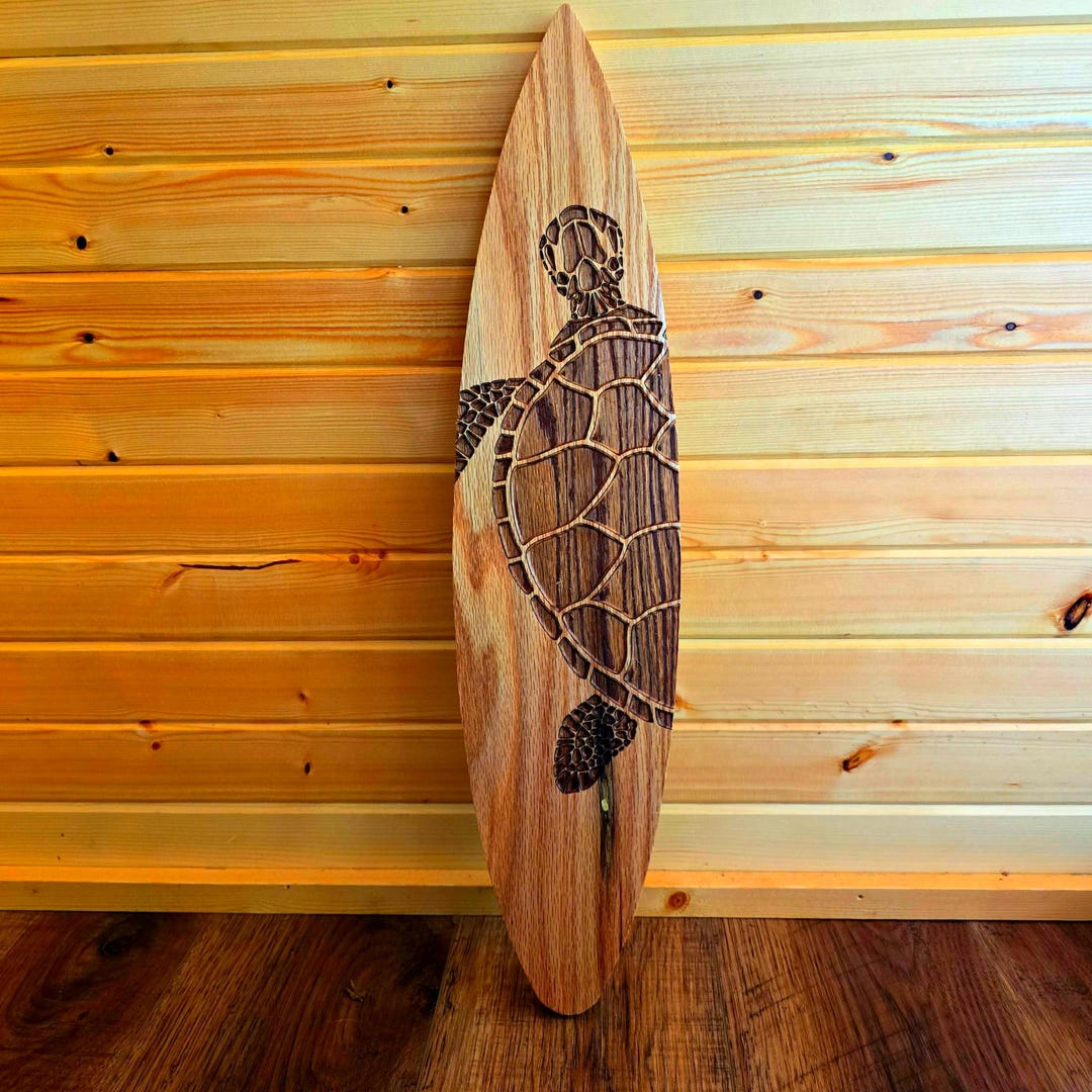 Sea Turtle, Surfboard, Wall Art, Ocean Decor, Turtle, Wall Art, Boho ...