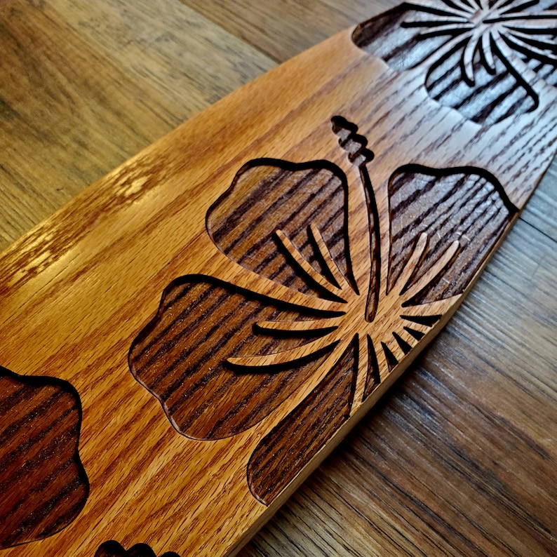 Hibiscus, Surfboard, Wall Art, Flower Decor, Hibiscus Flower, Flower ...