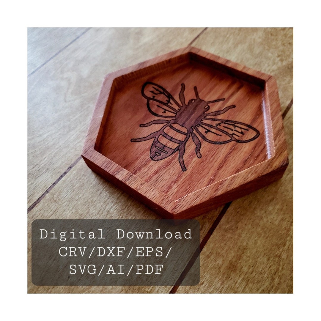 Bee Tray, CNC File, Crv,dxf,ai,pdf,eps,svg, Tray Cnc, Cnc File, Bee ...