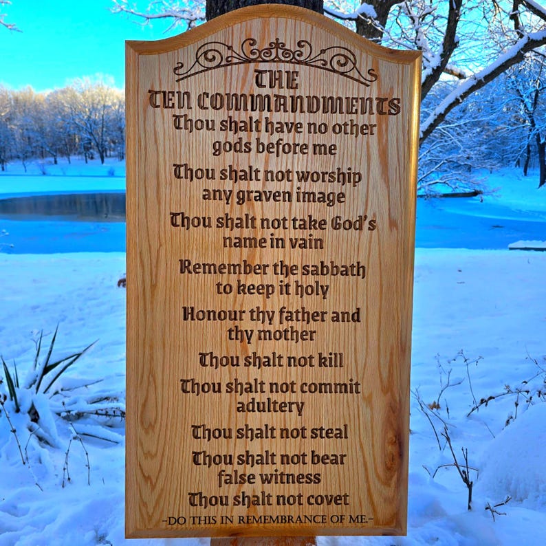 The Ten Commandments, Christian Decor, Religious Art, Religious Gift ...