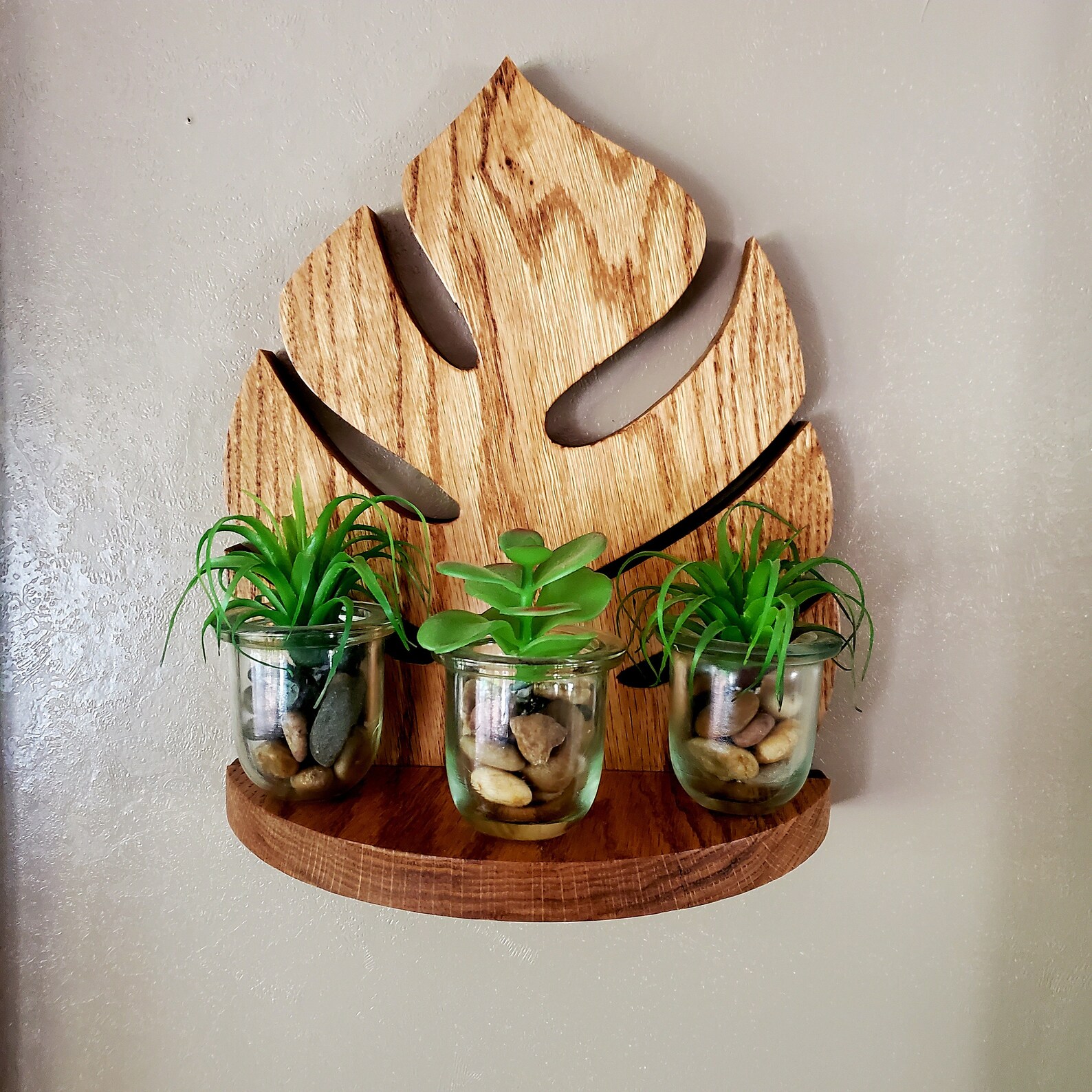 Monstera Leaf Plant Shelf Boho Decor Zen Den Zen Space - Etsy