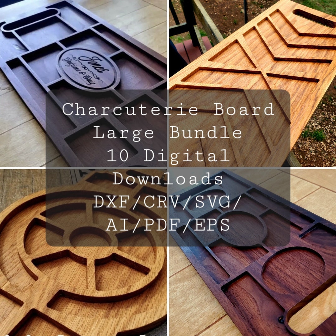 Charcuterie Board Bundle, CNC File, 10 Designs, Crv,dxf,ai,pdf,eps,svg, Digital Download ...