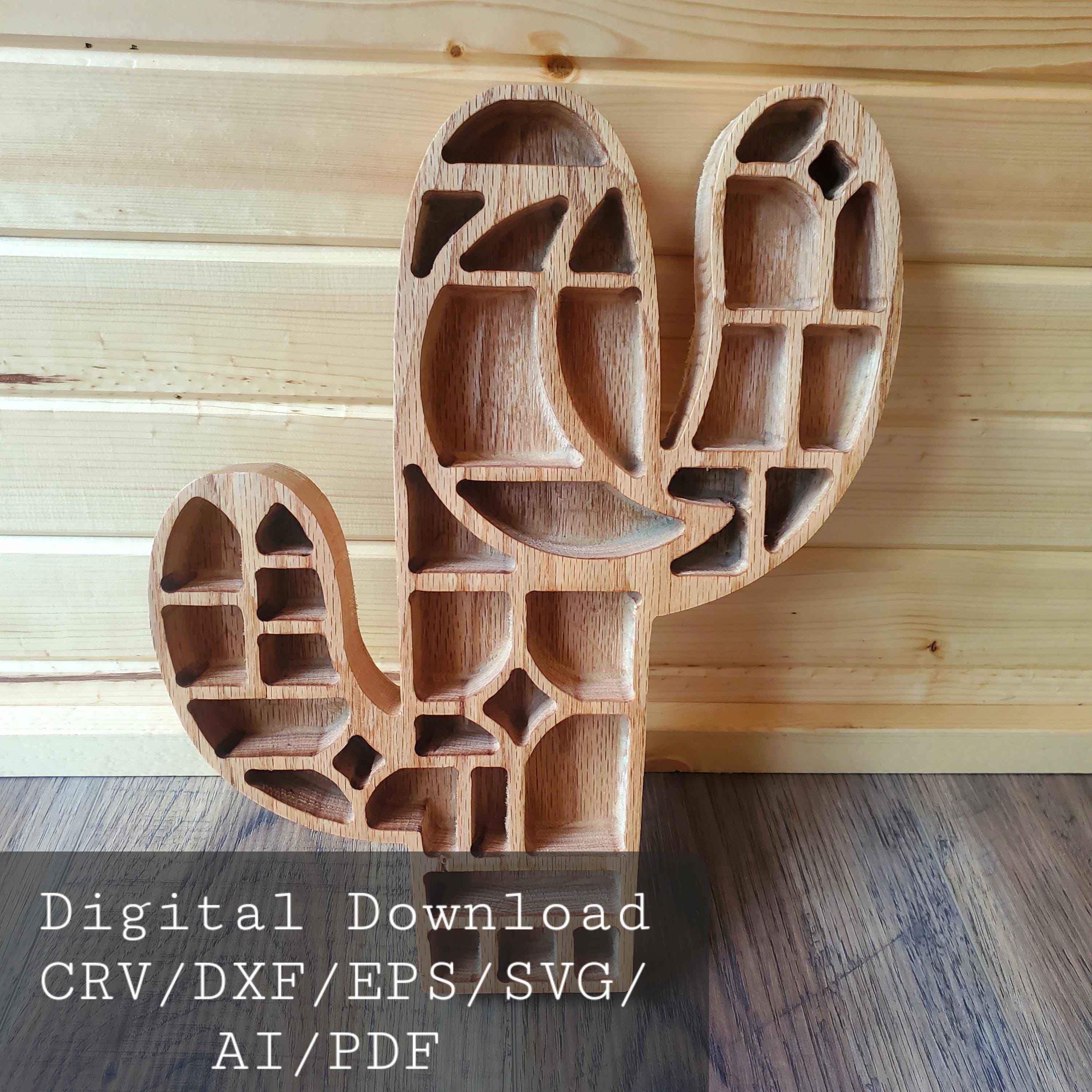 Crystal Shelf, Cnc File, Cactus, Crv,dxf,ai,pdf,eps,svg, Cactus Svg ...