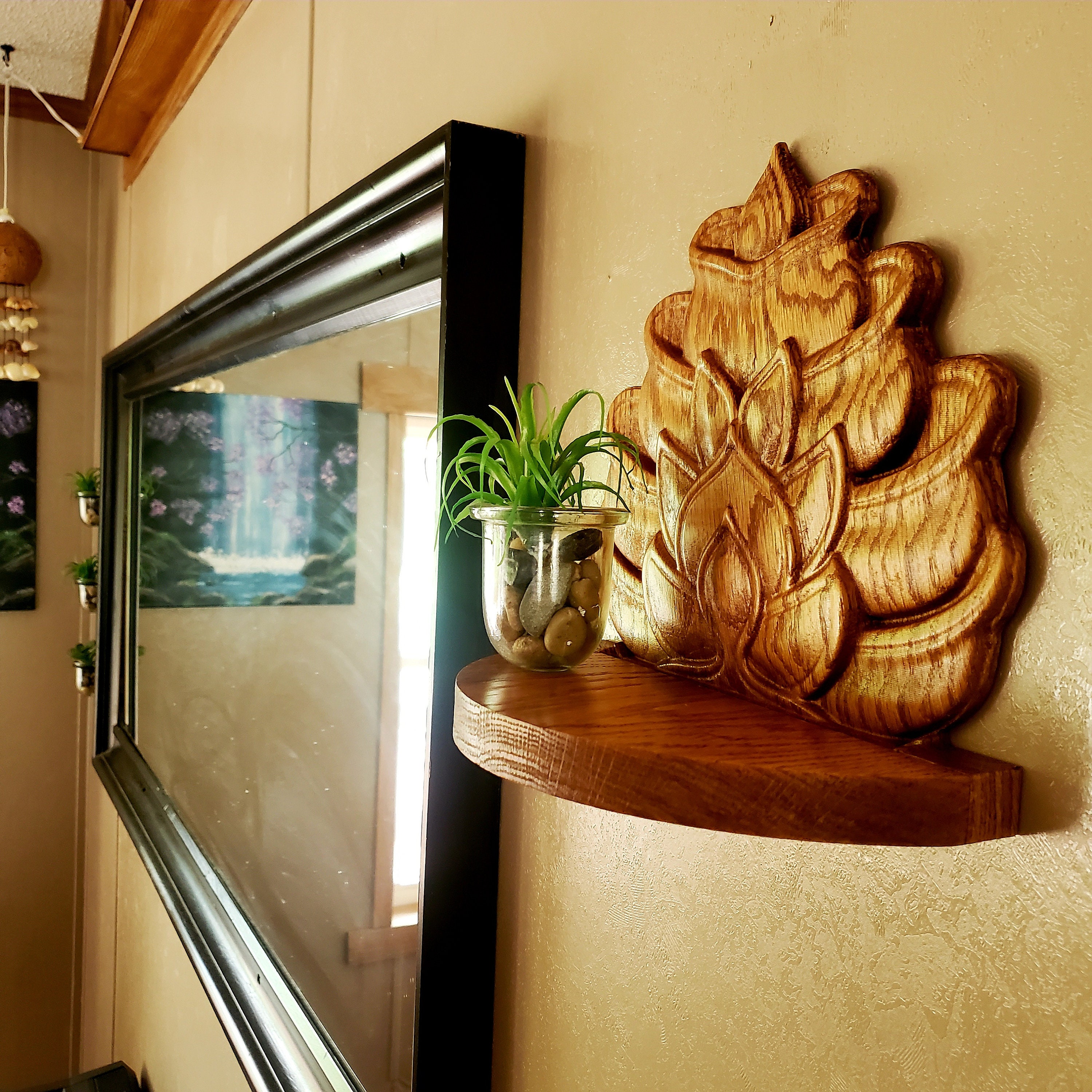Lotus Flower Plant Shelf Plant Shelf Boho Decor Zen Den - Etsy